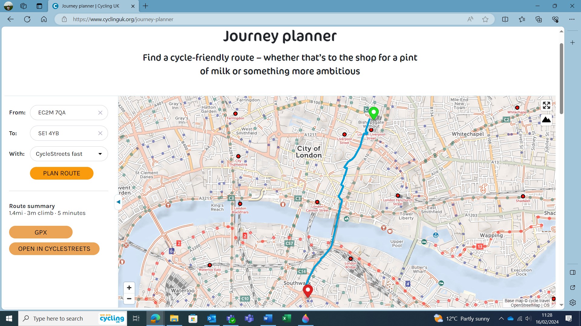 How to use Cycling UK’s journey planner | Cycling UK