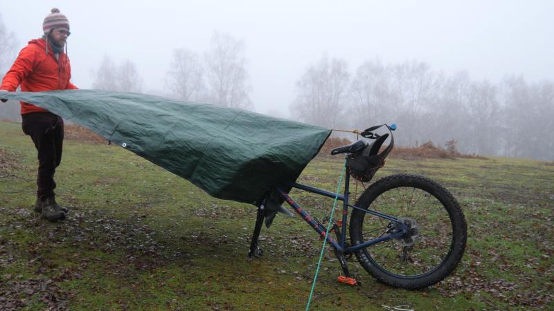 How to use your bike to make a shelter | Cycling UK