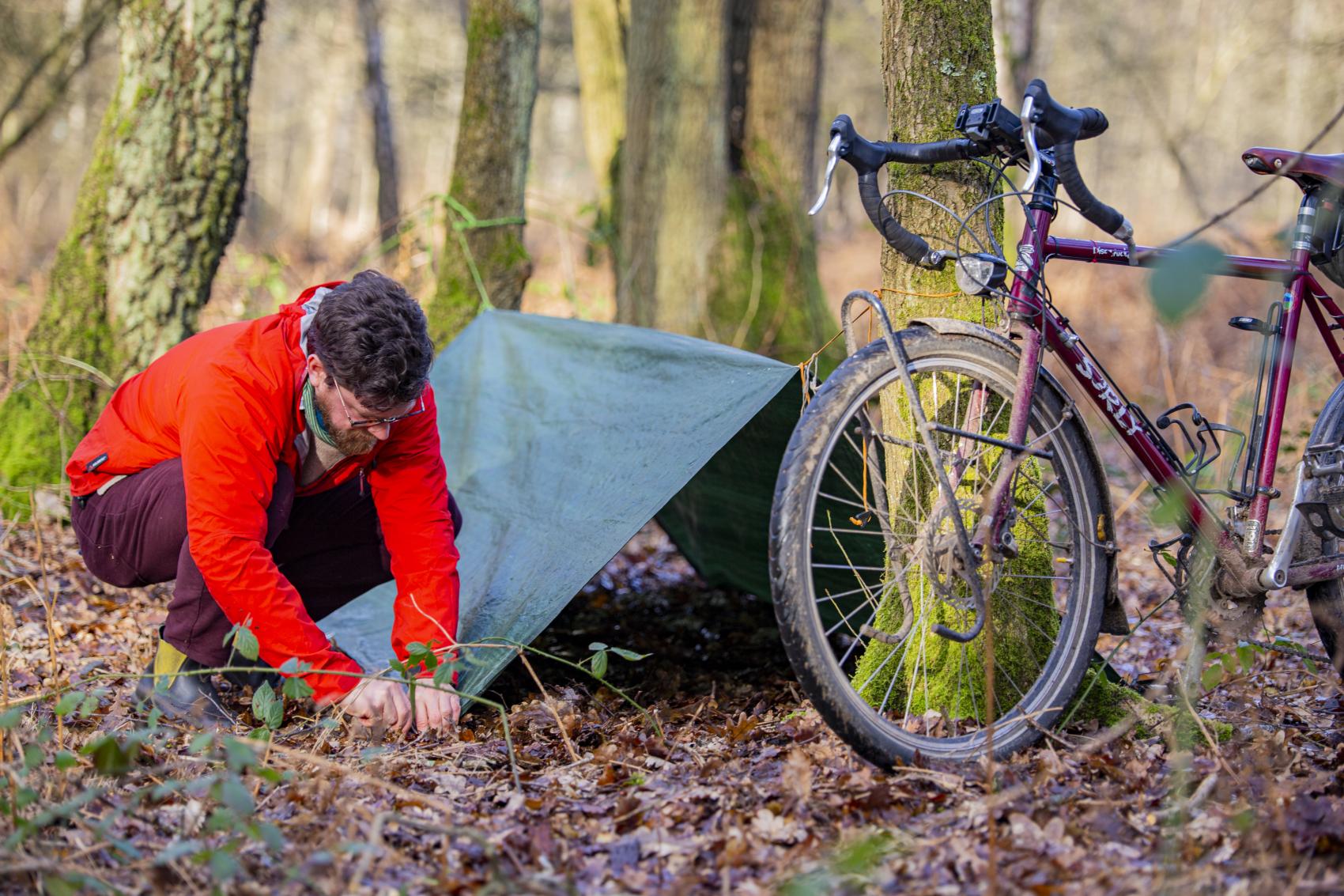 How to use your bike to make a shelter | Cycling UK